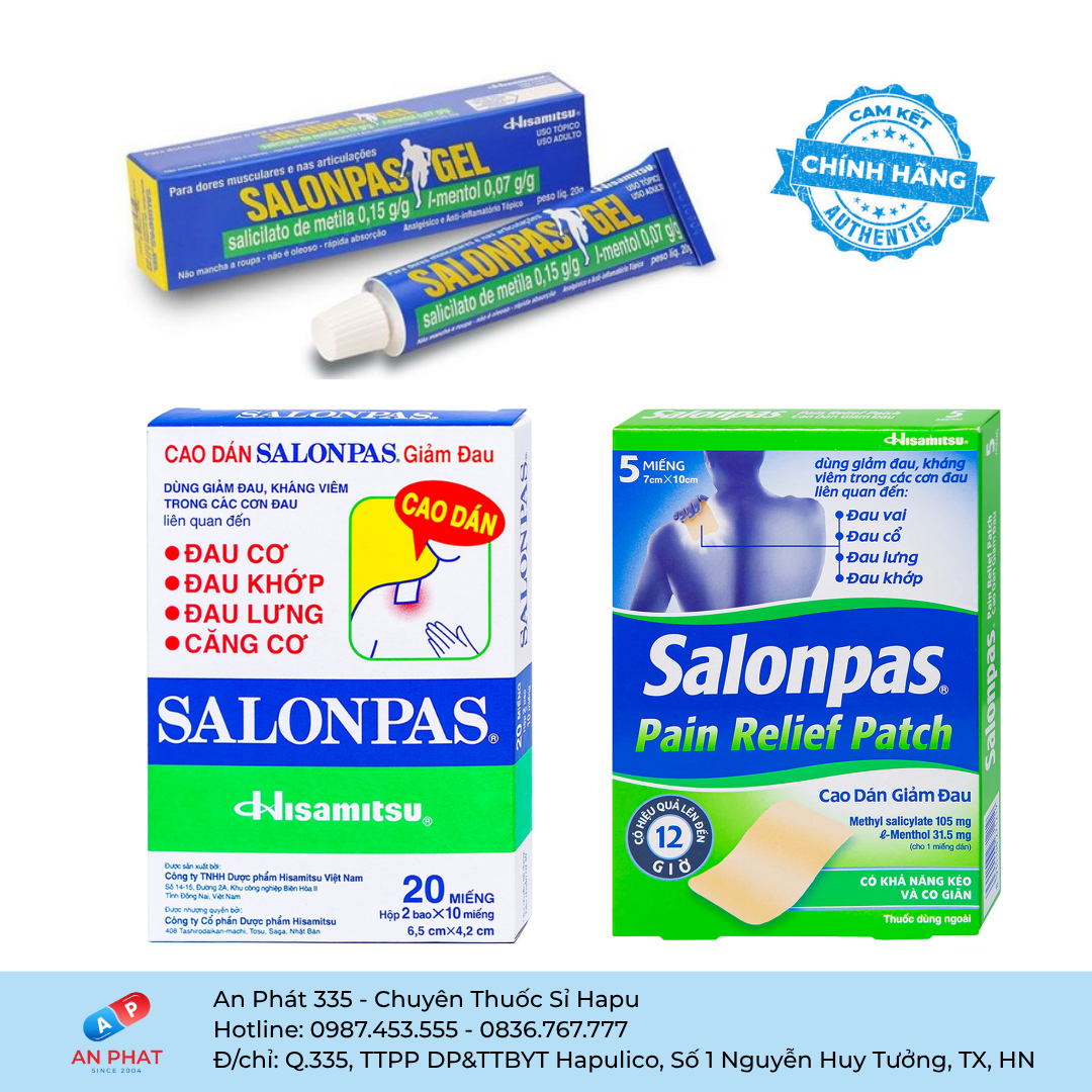Gel bôi da/ Cao dán Salonpas Hisamitsu – Việt Nam | Thuốc Sỉ Hapu
